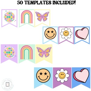 Editable Banner Pennants Retro Groovy Classroom Decor, Classroom ...