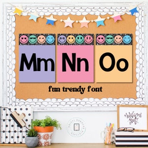 Classroom Alphabet Posters, Retro Groovy Classroom Decor, Classroom ...