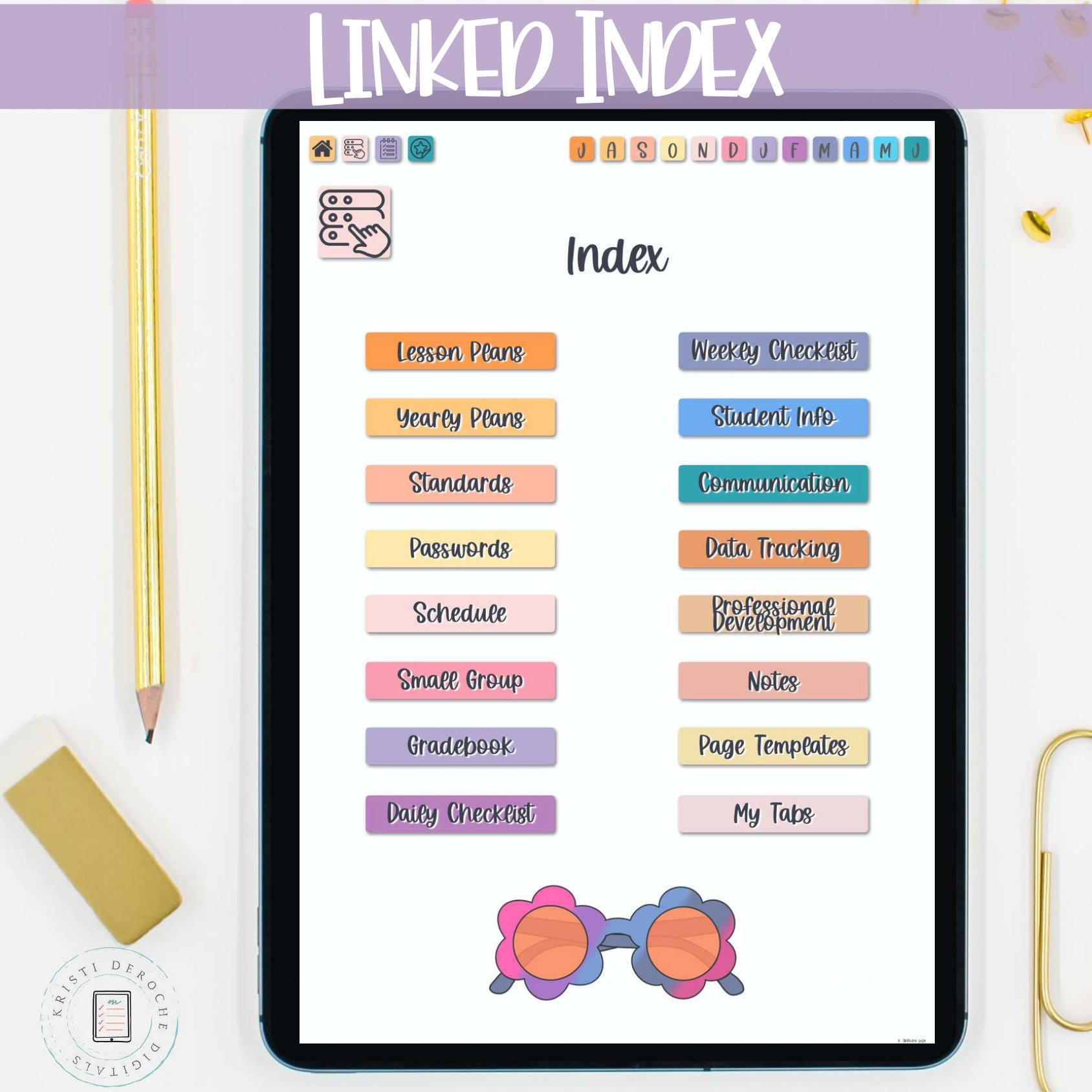 Retro Digital Teacher Planner, iPad Planner, Goodnotes Planner, Retro ...