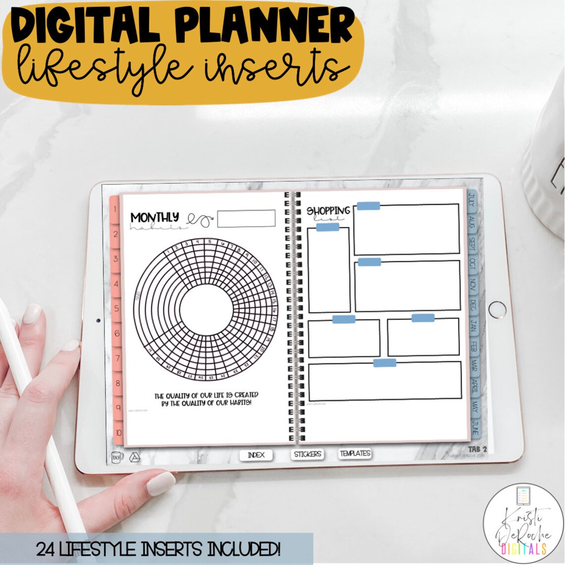 Digital Planner Inserts Lifestyle Use With Ipad Tablet - Etsy