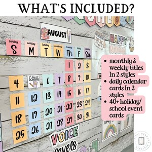 Classroom Calendar, Flip Calendar, Retro Pastel Classroom Decor Pastel ...
