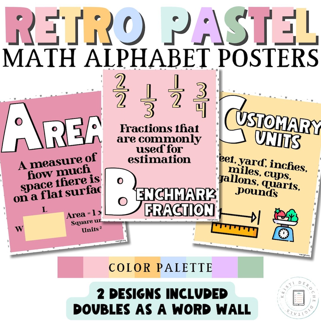Classroom Math Alphabet, Retro Pastel Classroom Decor, Classroom ...