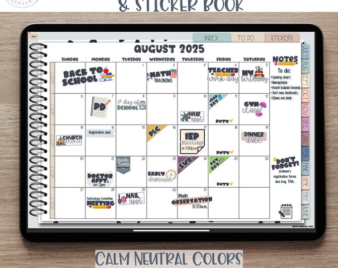 Digital Teacher Planner, iPad Planner, Goodnotes Planner, Retro Theme ...
