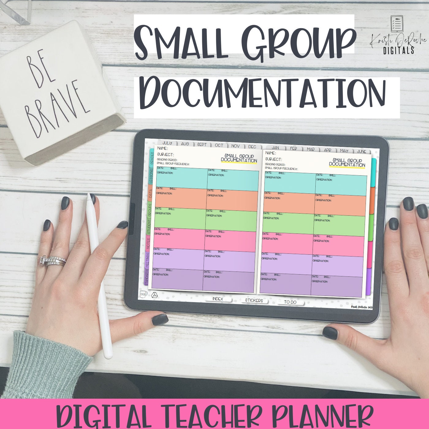 Digital Teacher Planner Patch Letters | Digital Teacher Planner for ...