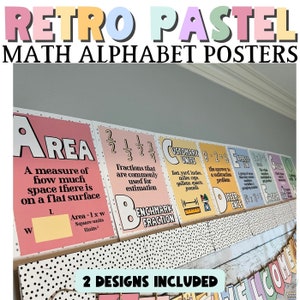 Classroom Math Alphabet, Retro Pastel Classroom Decor, Classroom ...