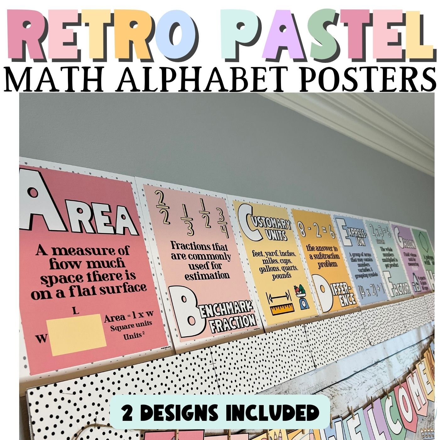 Classroom Math Alphabet, Retro Pastel Classroom Decor, Classroom ...