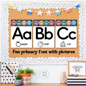 Classroom Alphabet Posters, Retro Groovy Classroom Decor, Classroom ...