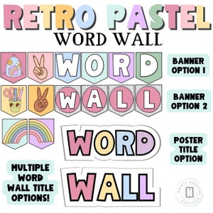 Word Wall Editable Retro Pastel Classroom Decor, Classroom Printables ...