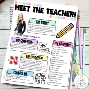 Meet the Teacher Newsletter Template, EDITABLE Newsletter Template ...