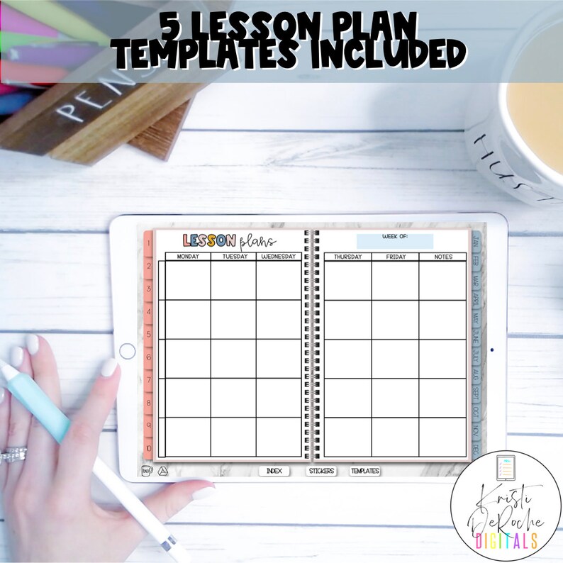 Teacher Landscape Digital Planner Un Dated Teacher Digital - Etsy