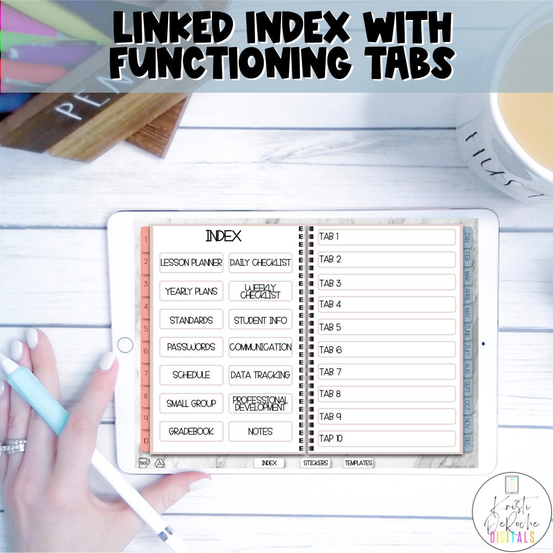 Digital Teacher Planner Boho Rainbow Portrait & Landscape | Etsy