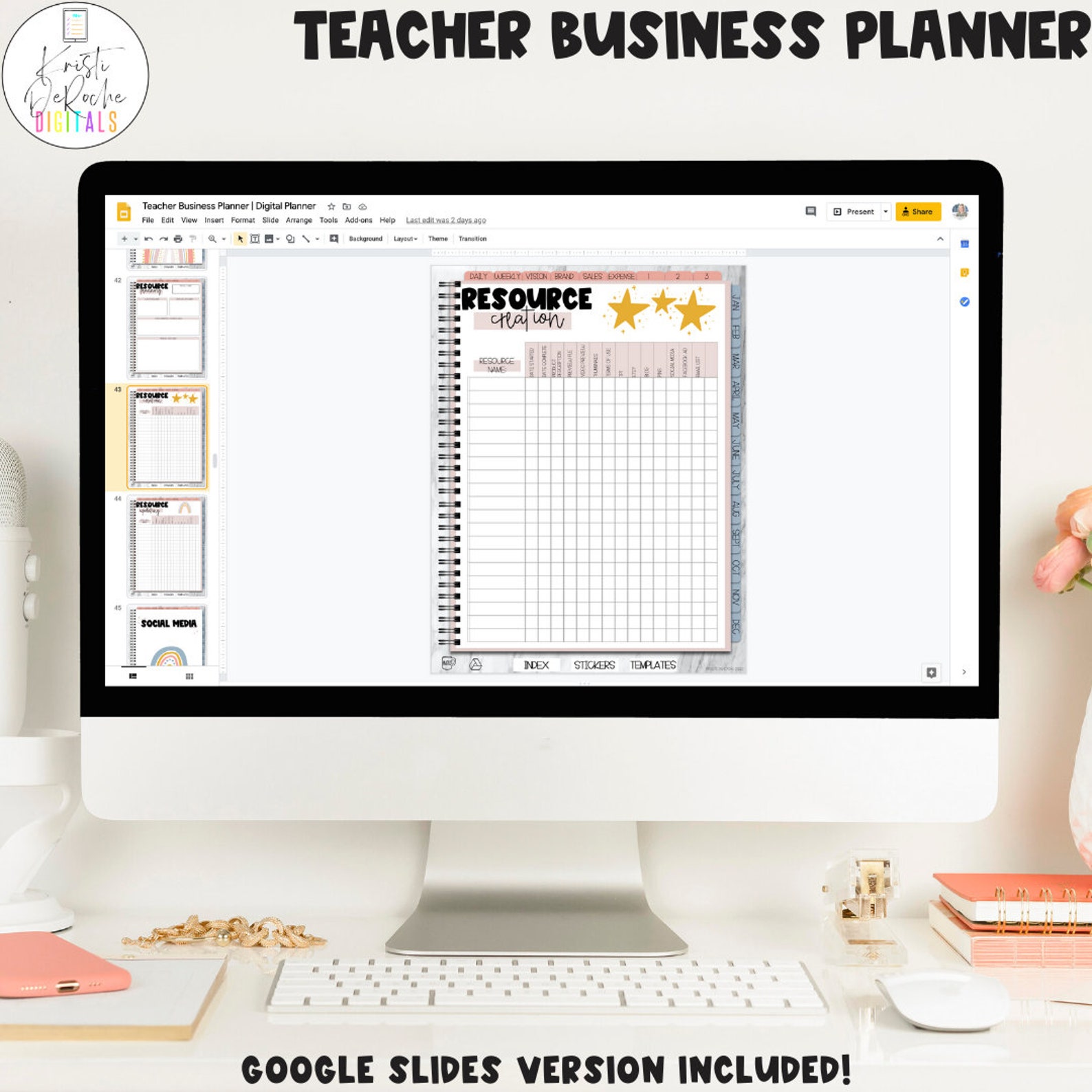 Teacher Business Planner Digital Planner Teacher Seller | Etsy