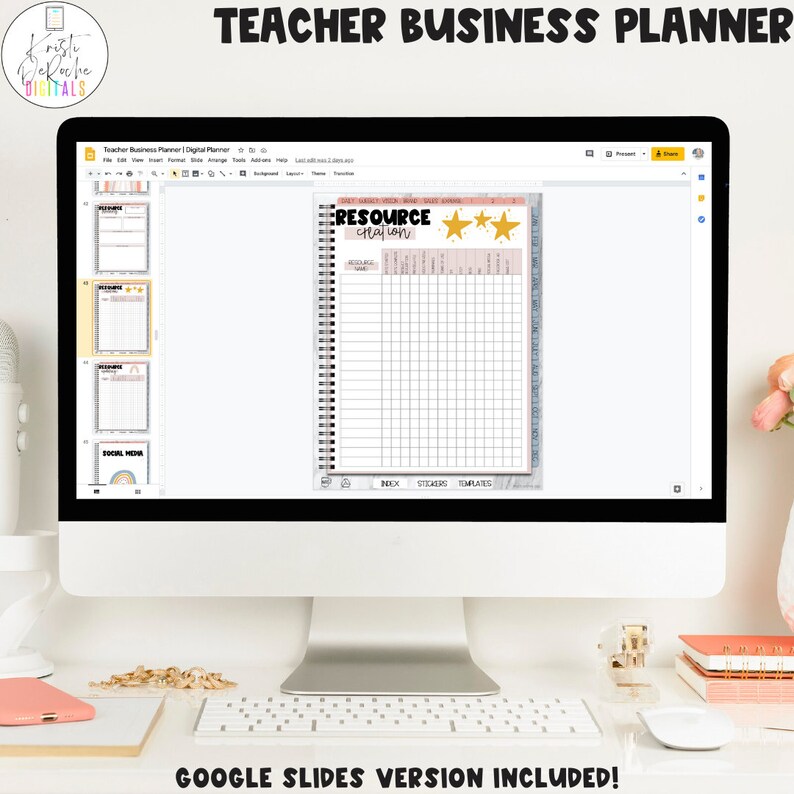 Teacher Business Planner Digital Planner Teacher Seller | Etsy