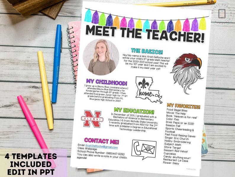 Meet the Teacher Newsletter Template Editable Newsletter - Etsy