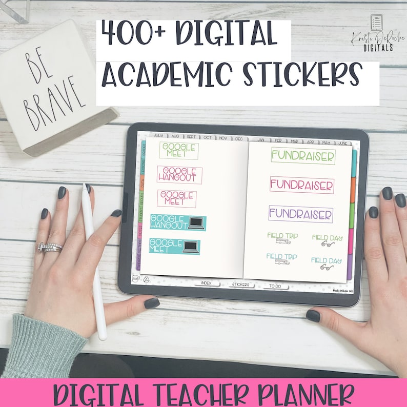 Digital Teacher Planner Patch Letters | Digital Teacher Planner for ...