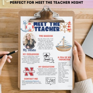 Meet the Teacher Newsletter Template Nautical, Editable Newsletter ...