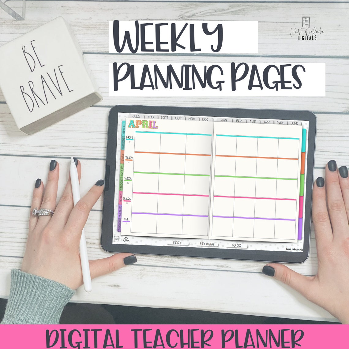 Digital Teacher Planner Patch Letters Digital Teacher - Etsy
