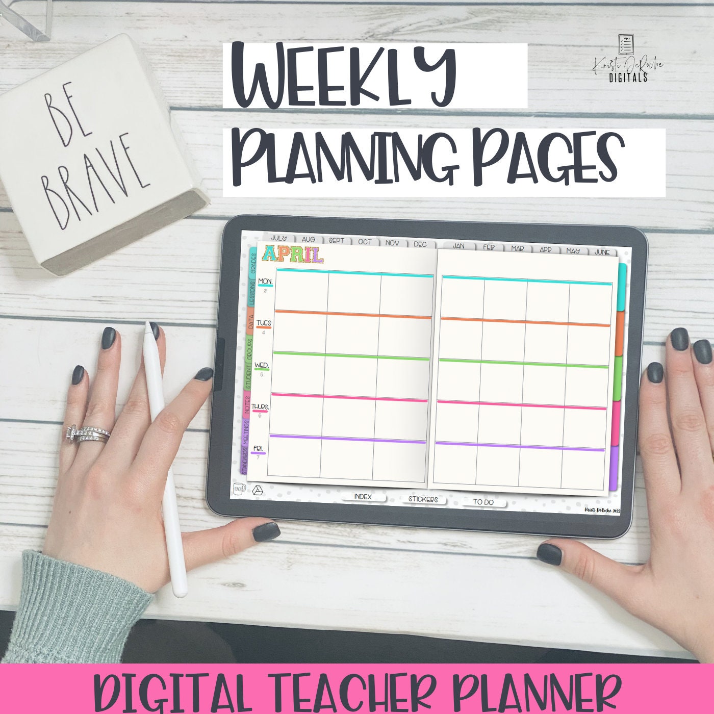 Digital Teacher Planner Patch Letters | Digital Teacher Planner for ...