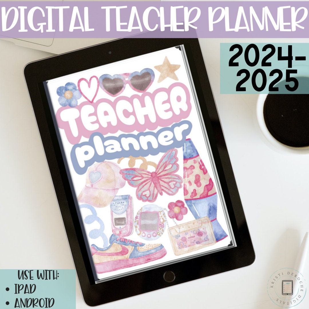 Digital Teacher Planner, iPad Planner, Goodnotes Planner, Retro Theme ...