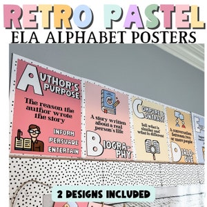 Classroom ELA Alphabet, Retro Pastel Classroom Decor, Classroom ...