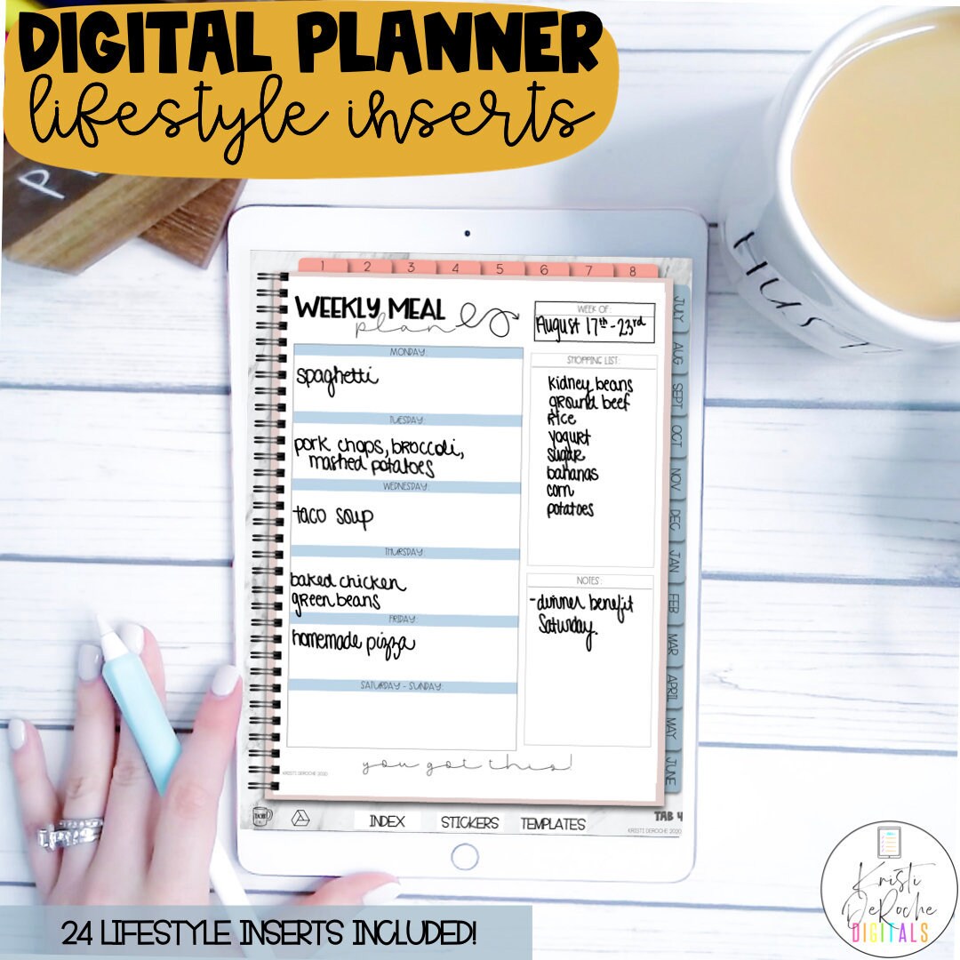 Digital Planner Inserts | Lifestyle | Use With Ipad, Tablet, Google ...