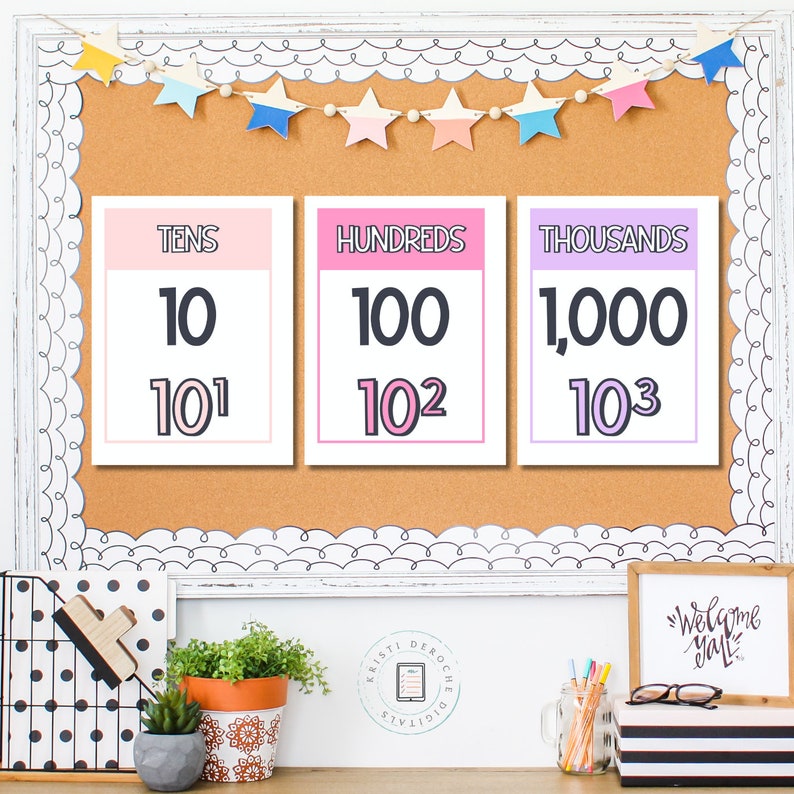 Place Value Posters, Retro Groovy Classroom Decor, Classroom Printables ...