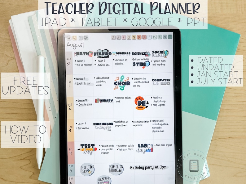 Digital Teacher Planner | Digital Teacher Planner for Goodnotes ...