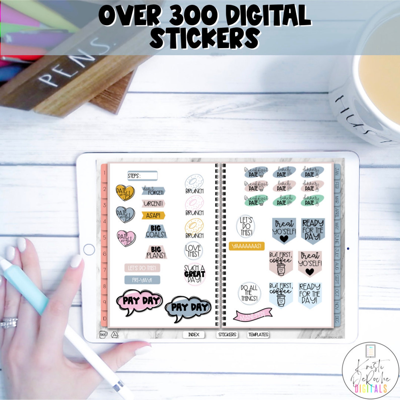Digital Teacher Planner Boho Rainbow Portrait & Landscape - Etsy