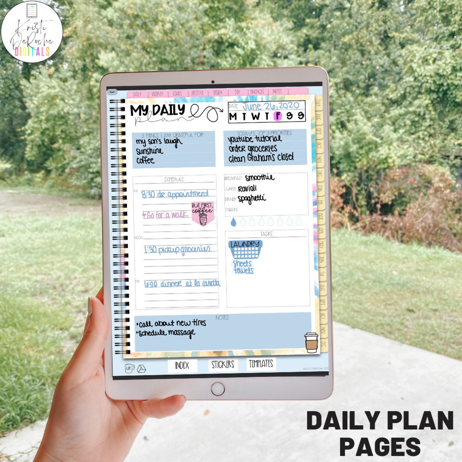 Digital Teacher Life Planner Bundle Tie Dye Ipad Tablet - Etsy