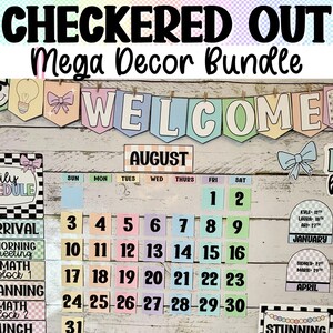 Checkered Classroom Decor Growing Bundle, Checkered Pastel Classroom ...