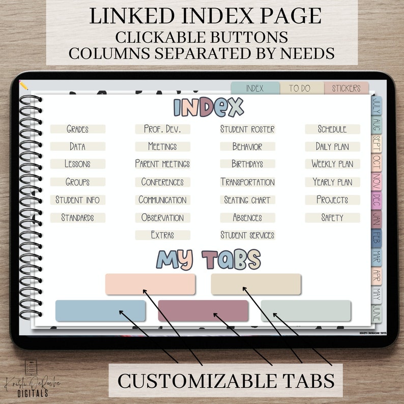 Digital Teacher Planner, iPad Planner, Digital Lesson Planner ...