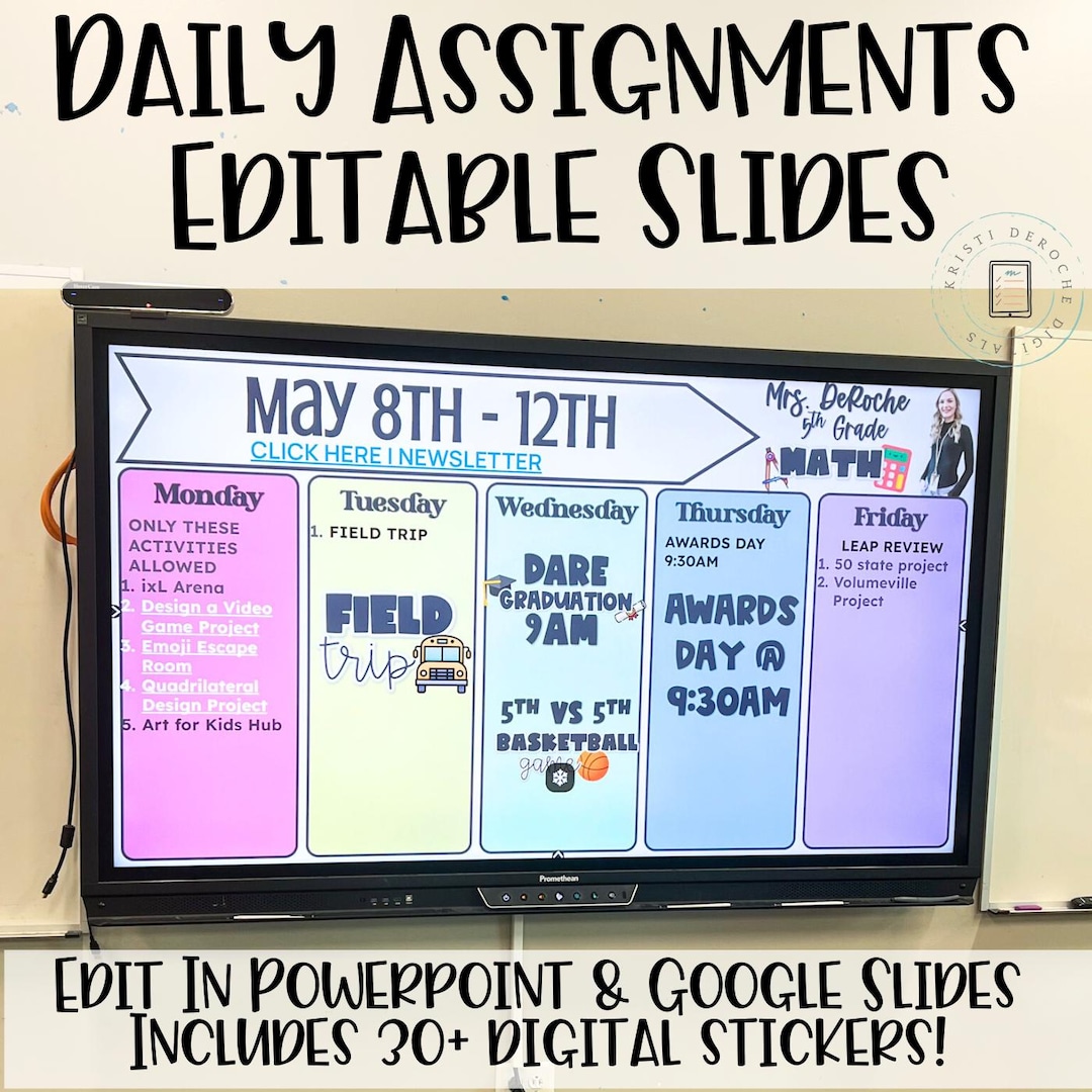 Daily Assignment Slides, Agenda Slides, Digital Stickers, PPT and ...