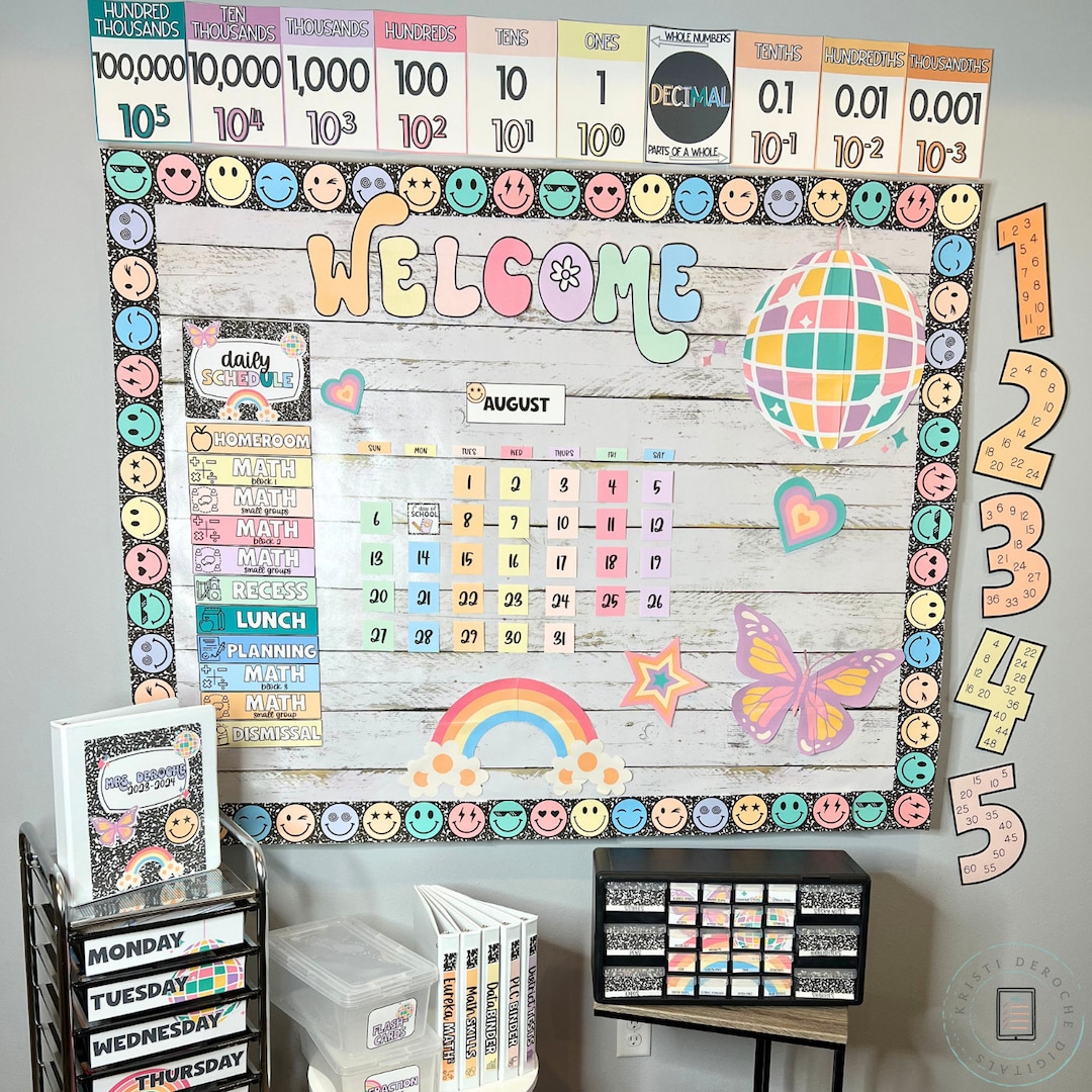 Retro Classroom Decor Bundle Classroom Decor Kit Printable Decor