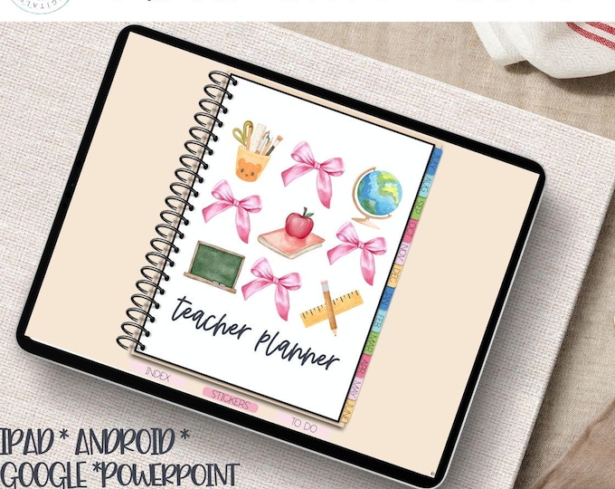 Digital Teacher Planner, iPad Planner, Goodnotes Planner, Retro Theme ...