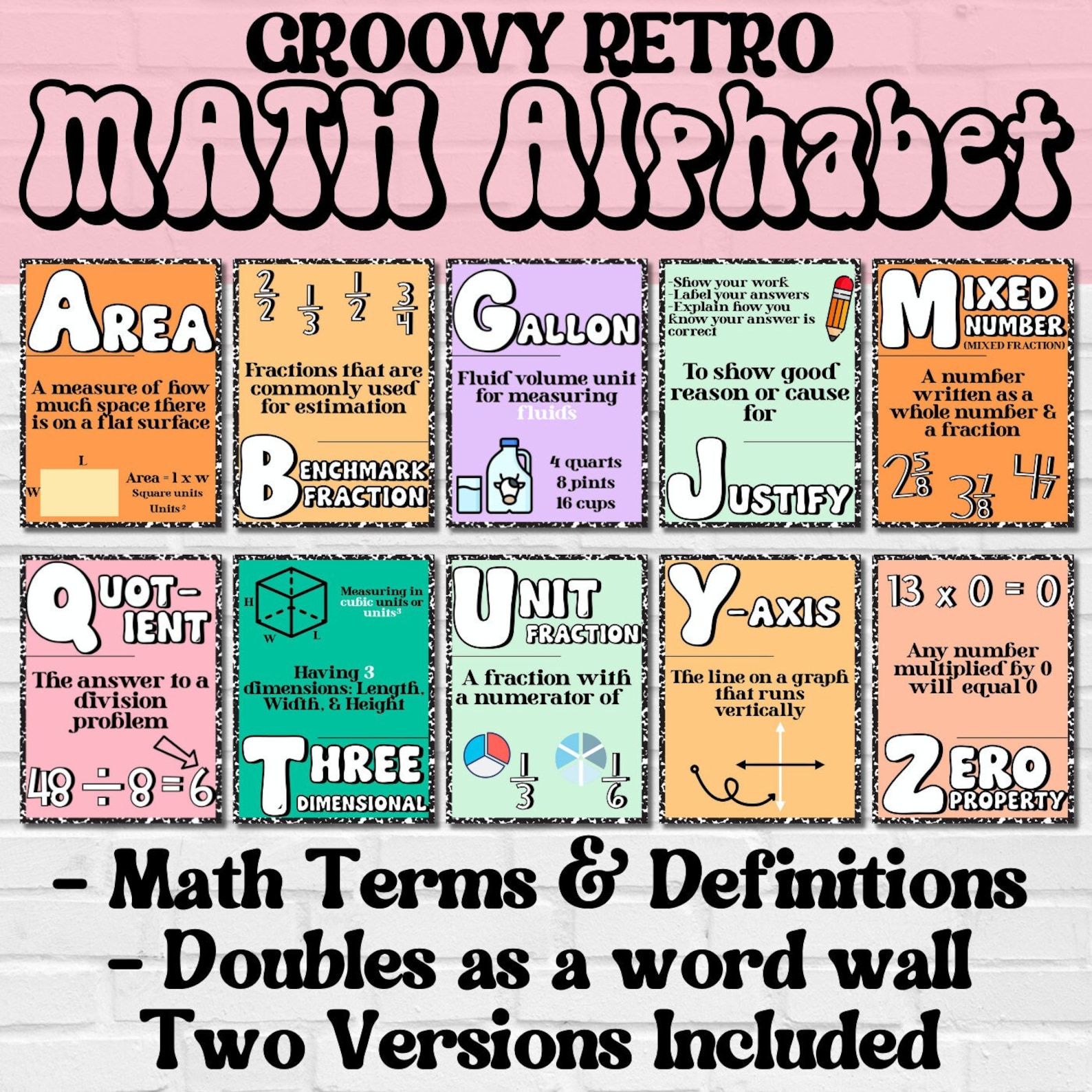 Classroom Math Alphabet, Retro Groovy Classroom Decor, Classroom ...