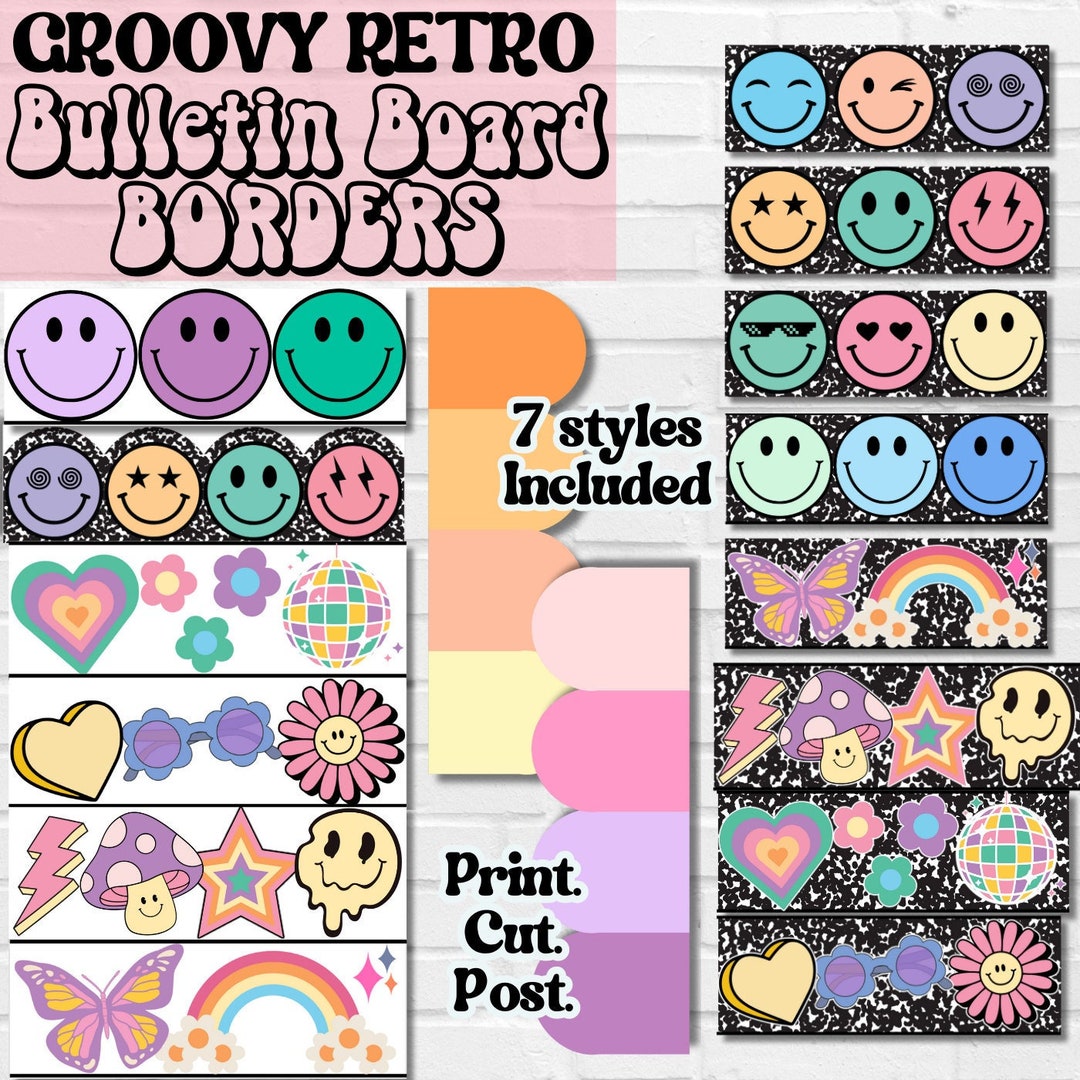 Bulletin Board Borders Retro Groovy Classroom Decor, Classroom ...
