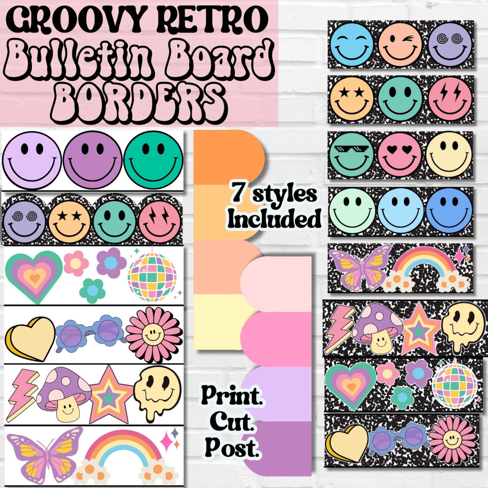 Bulletin Board Borders Retro Groovy Classroom Decor, Classroom ...