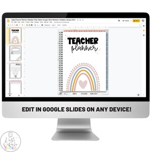 Digital Teacher Planner | Boho Rainbow | Portrait & Landscape Bundle ...