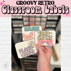 EDITABLE Classroom Labels, Retro Groovy Classroom Decor, Classroom ...