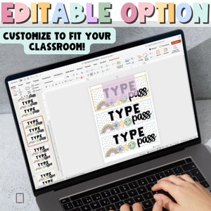 Editable Hall Passes for Calm Retro Pastel Classroom Decor Pastel ...