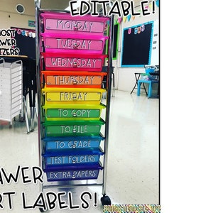 10 Drawer Cart Labels | Editable - Etsy