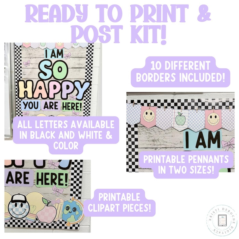 I'm so Happy You Are Here Bulletin Board Kit, First Day of School, Back ...