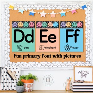 Classroom Alphabet Posters, Retro Groovy Classroom Decor, Classroom ...