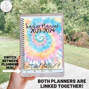 Digital Teacher Planner Editable Ipad, Tablet, Google 2023-2024 Tie Dye ...