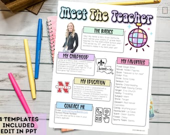 Printable/editable Meet the Teacher Newsletter Template Back - Etsy