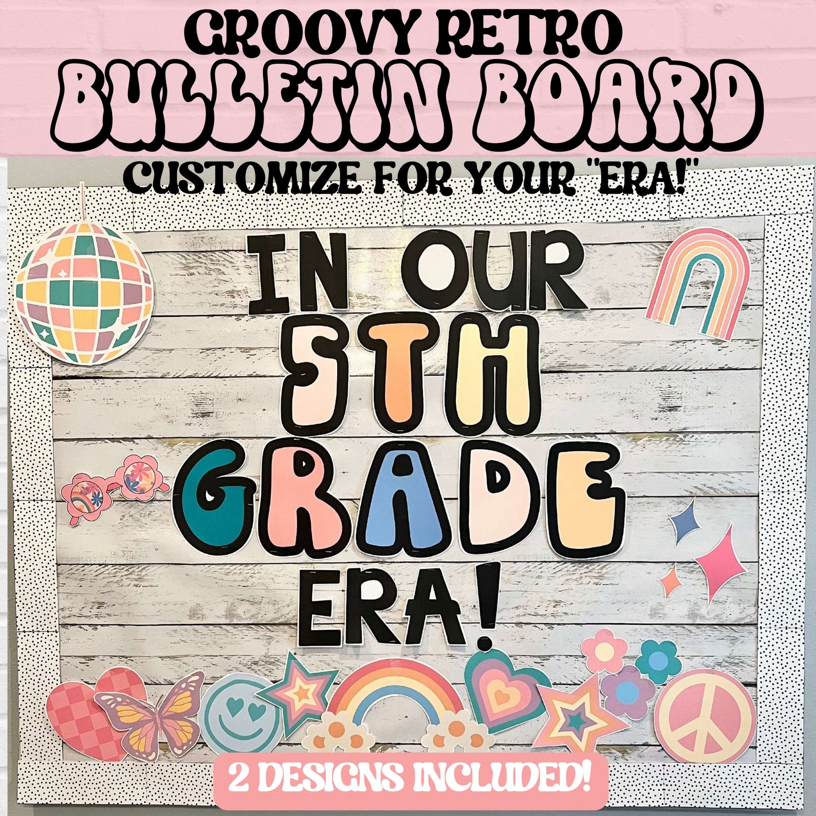 In My Era Bulletin Board Kit Retro Groovy Classroom Decor, Classroom ...