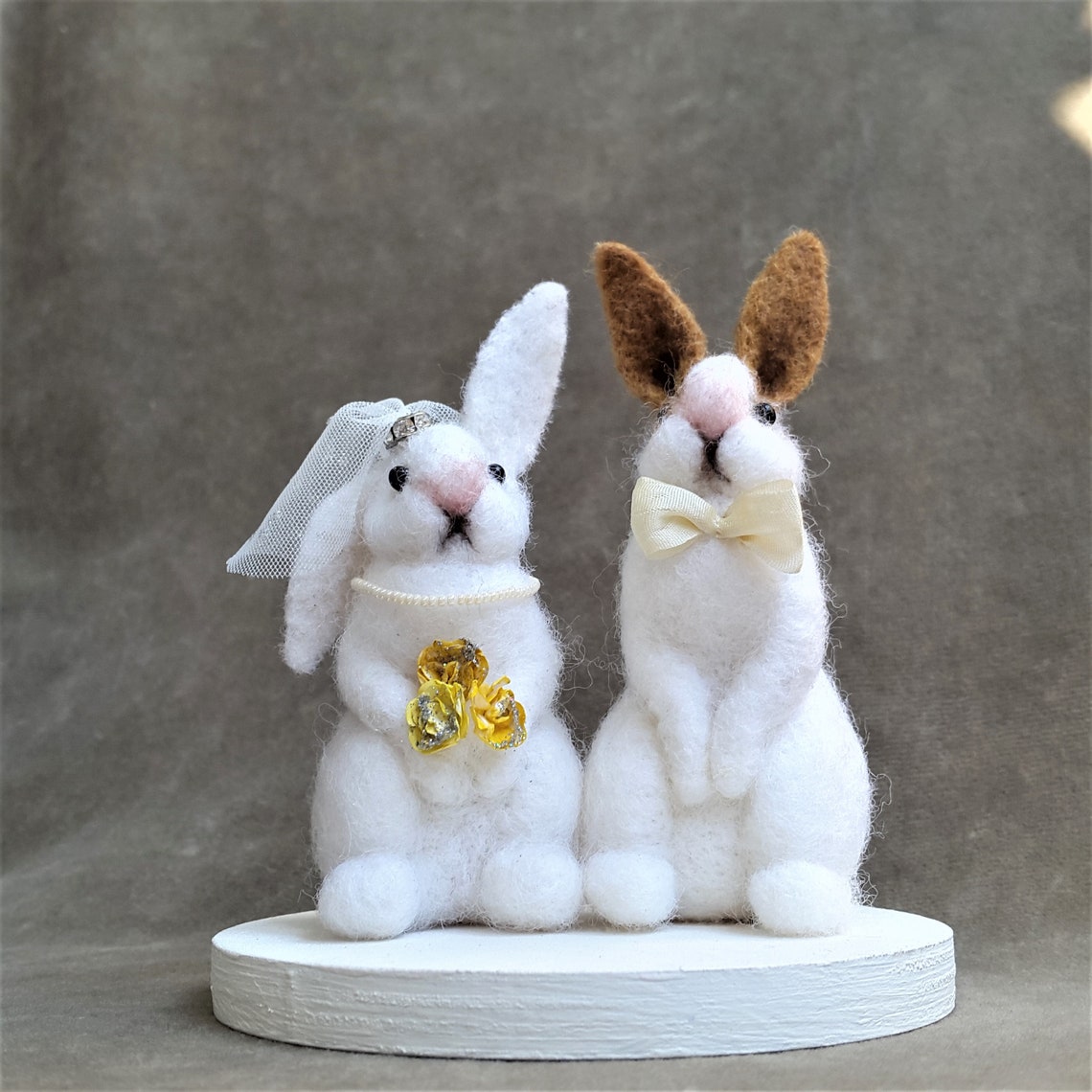 Wedding Cake Topper Love Bunnies Animal Cake Topper Rustic | Etsy