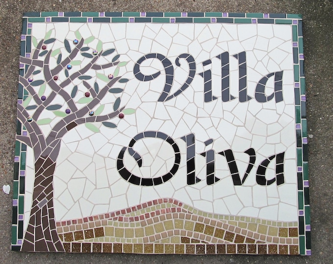 Mosaic House Sign, Name Plaque; Different Sizes and Designs Available ...