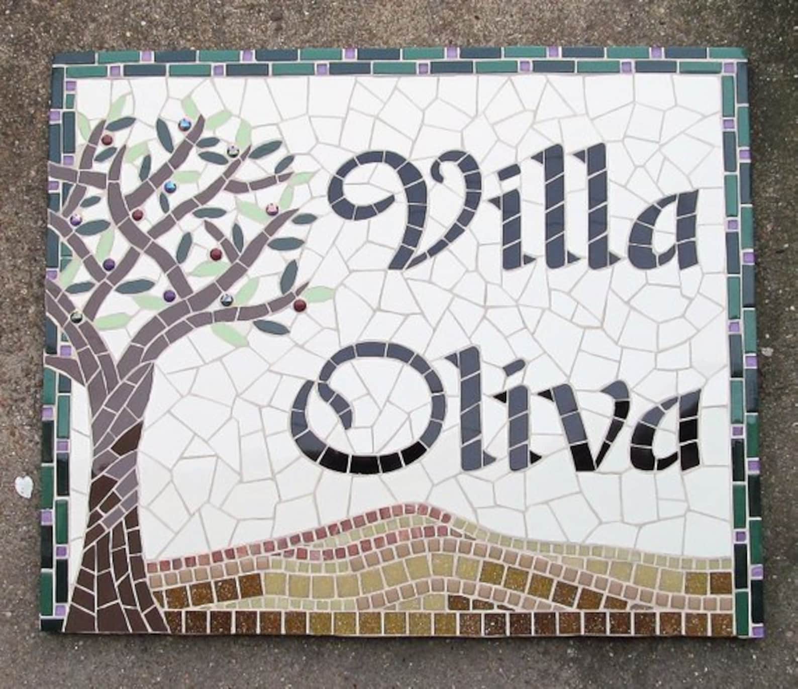 Mosaic House Sign, Name Plaque; Different Sizes and Designs Available ...
