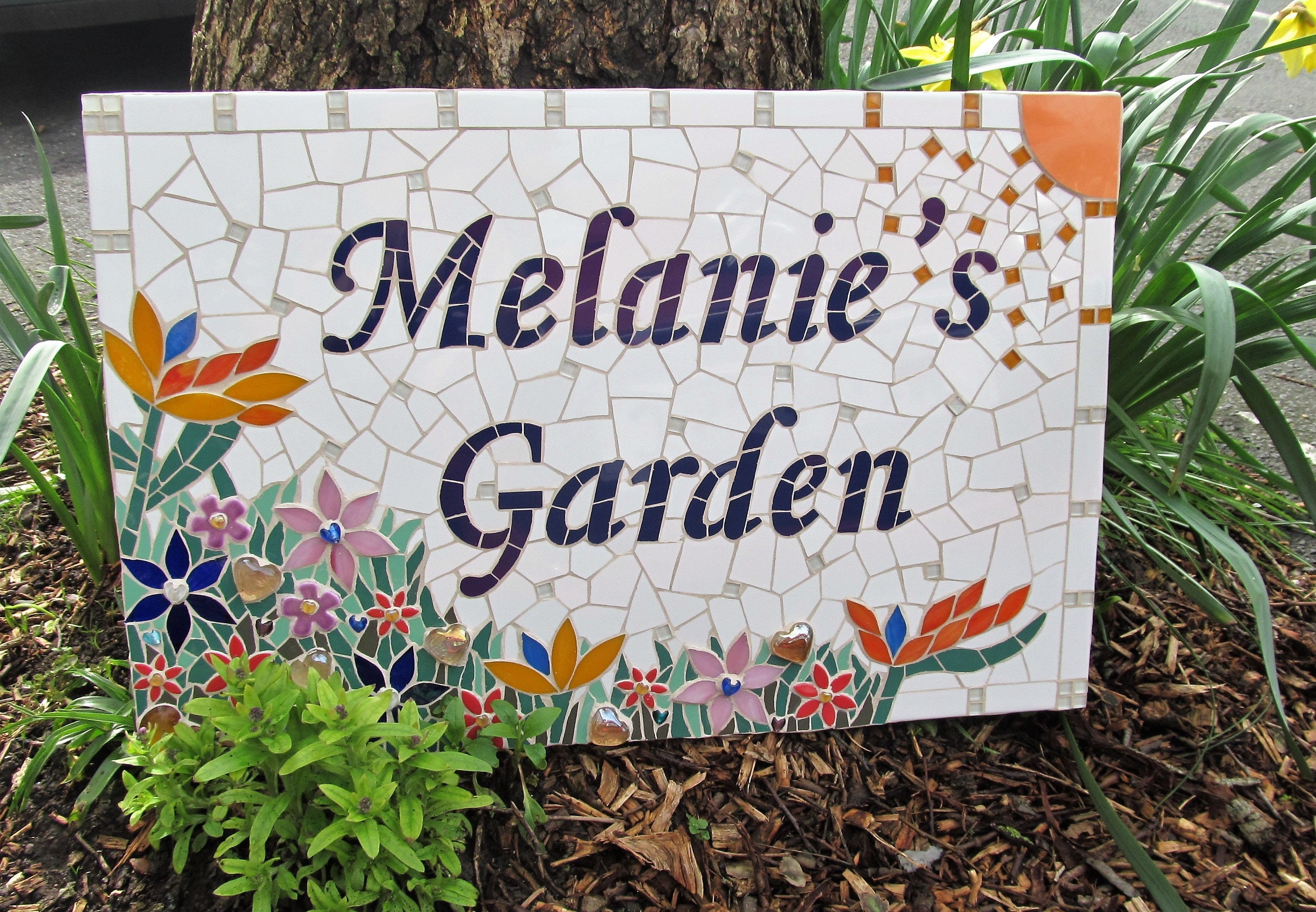 Mosaic House Sign, Name Plaque; Different Sizes and Designs Available ...